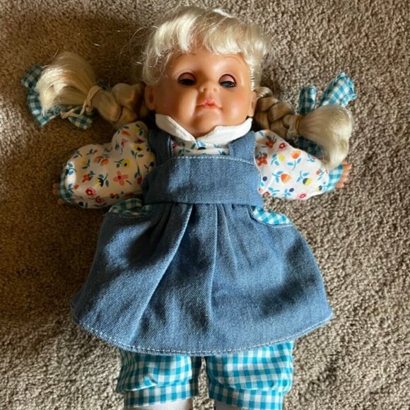 Simba | Toys | Vintage Simba Toys Doll Vinyl Cloth Blond Blue Eyes ...